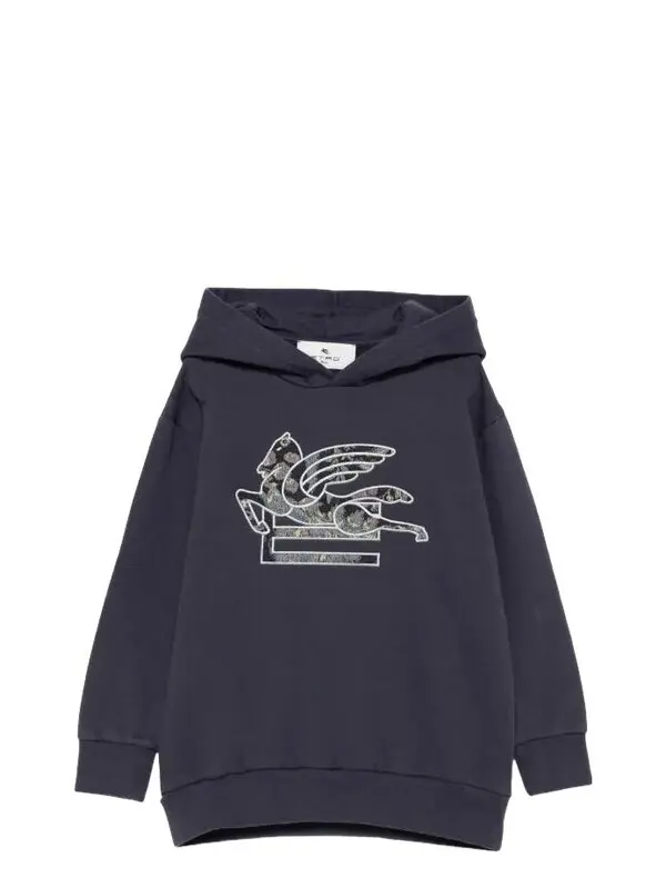 Etro Pegasus Embroidered Hoodie - Black