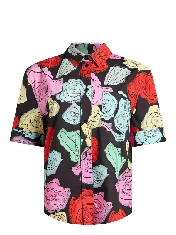 Marni Floral Print Short-sleeve Shirt - Black