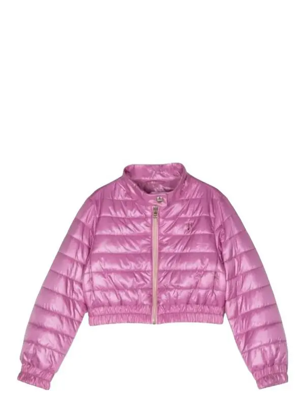 Herno Metallic Cropped Padded Jacket - Pink