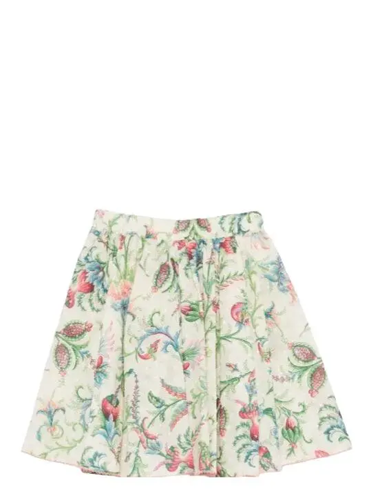 Etro Floral Print Elastic Waistband Shorts - White