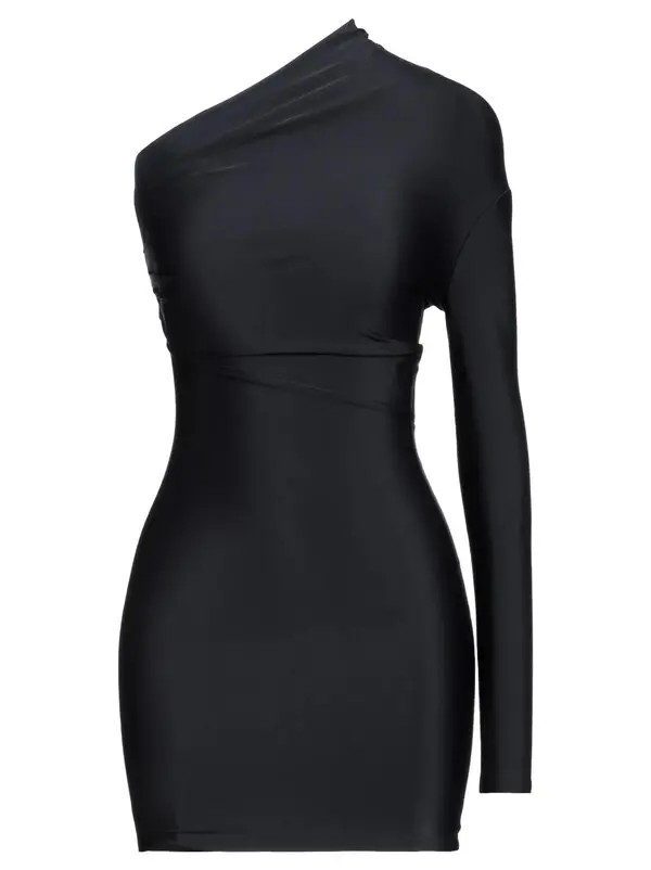 Balenciaga One-shoulder Synthetic Jersey Mini Dress - Black