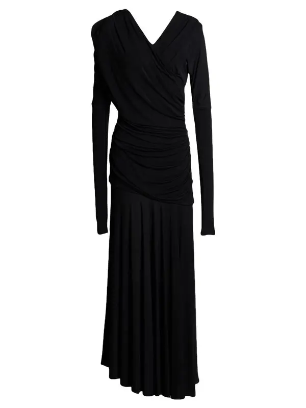 GANNI Long-sleeve Maxi Dress - Black