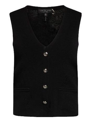 Rag & Bone Knitted Waistcoat - Black