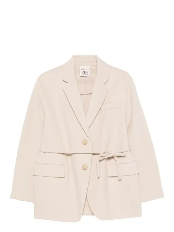 SEMICOUTURE Belted Blazer - Beige