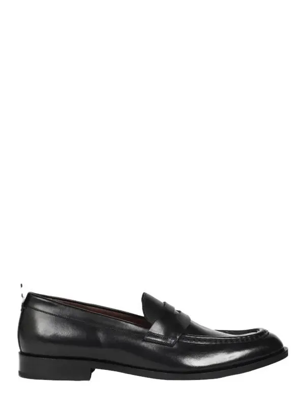 Etro Leather Penny Strap Loafers - Black