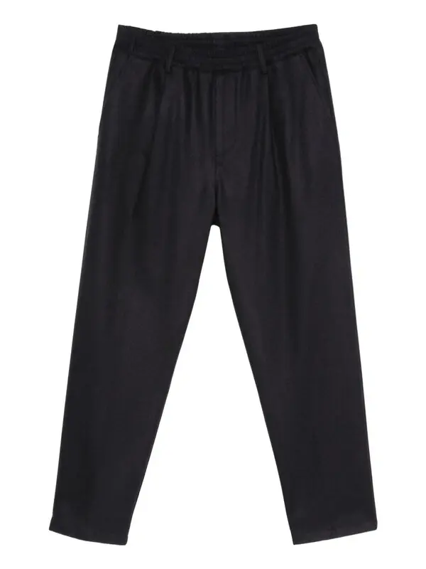 Eleventy Elastic-waist Wool Pants - Black