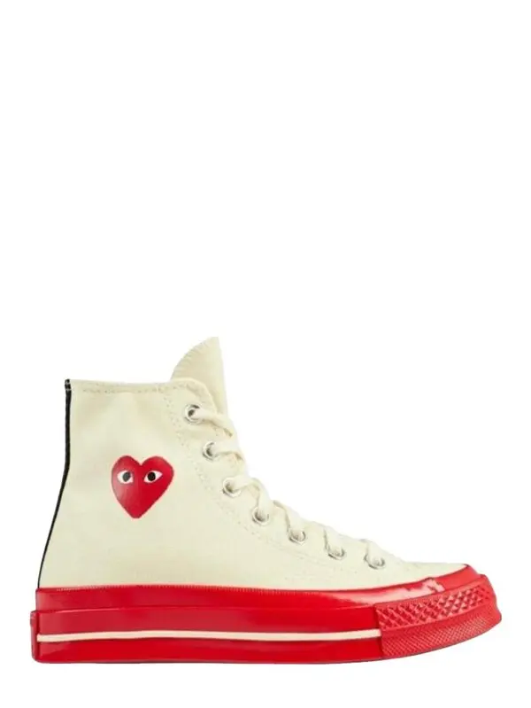 Play Comme Des Garcon Logo High-top Sneakers - Red