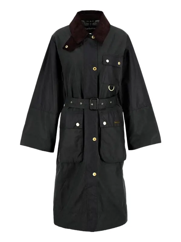 Barbour Milda Waxed Trench Coat - Black