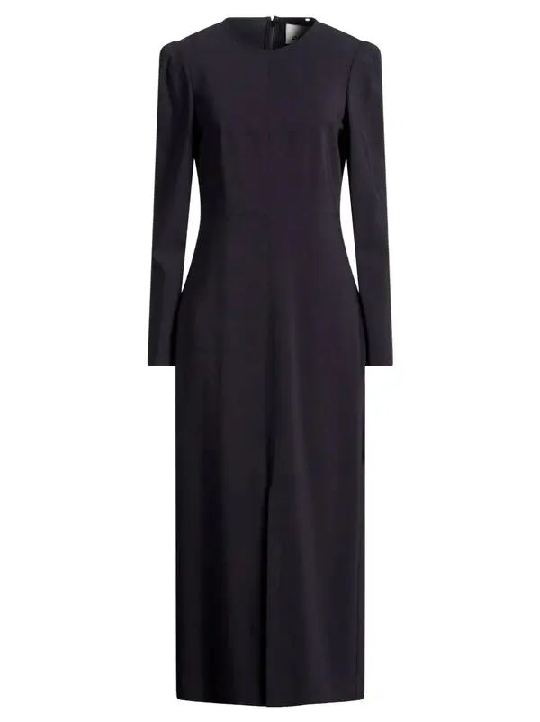 Isabel Marant Étoile Long Sleeve Wool Dress With Front Slit - Black