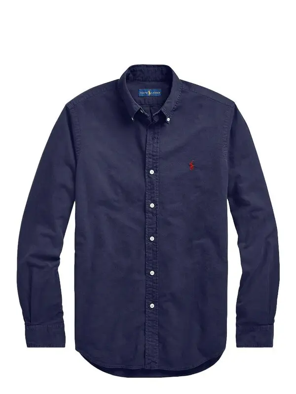 Polo Ralph Lauren Logo Embroidered Long-sleeved Shirt - Blue