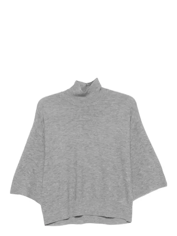 Fabiana Filippi Sequin-embellished High-neck Sweater - Grey