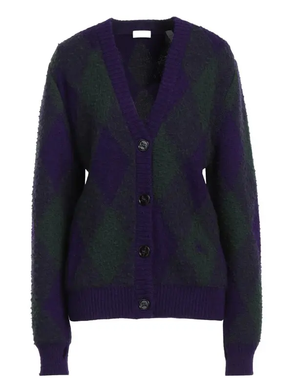 Burberry Geometric Pattern Wool Knit Sweater - Black