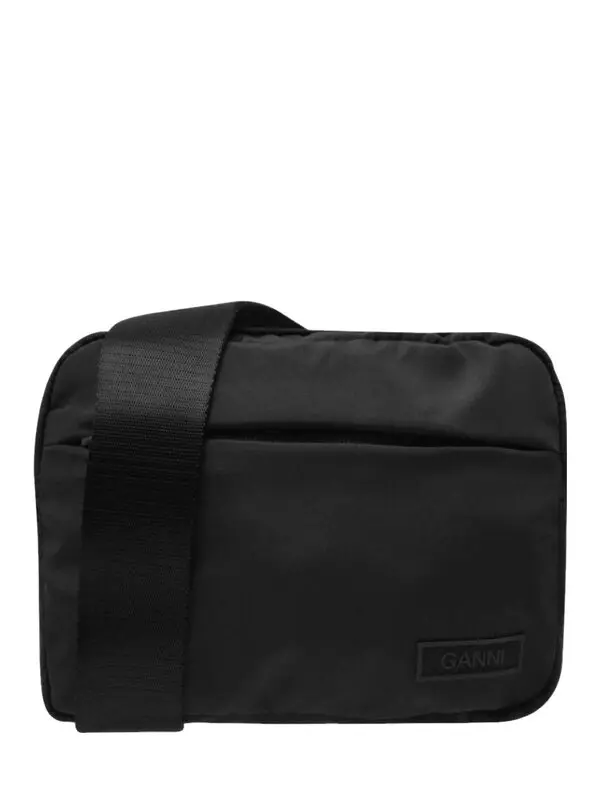 GANNI Logo Shoulder Bag - Black