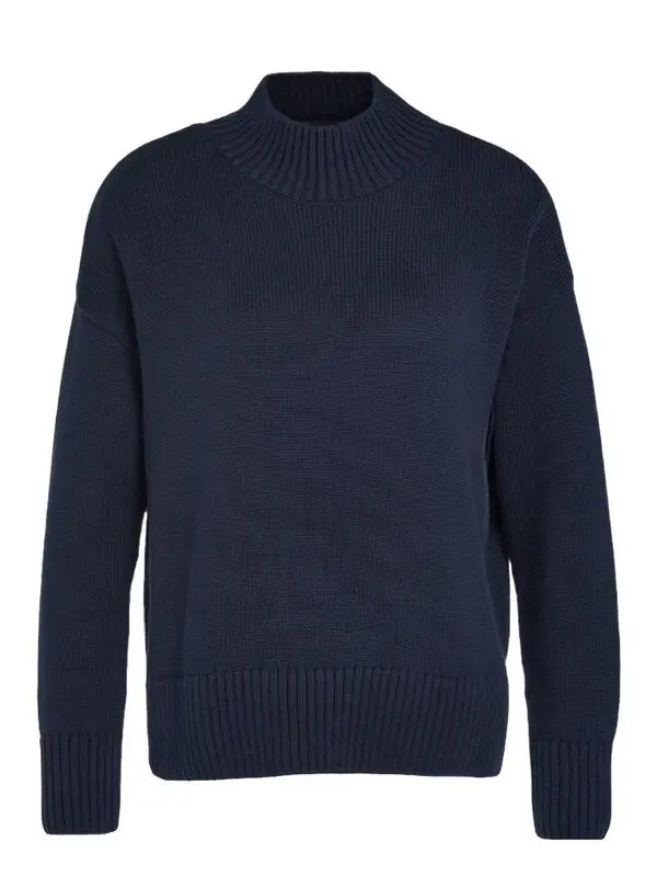 Barbour Crew Neck Knitwear With Ribbed Cuffs And Hem - Black