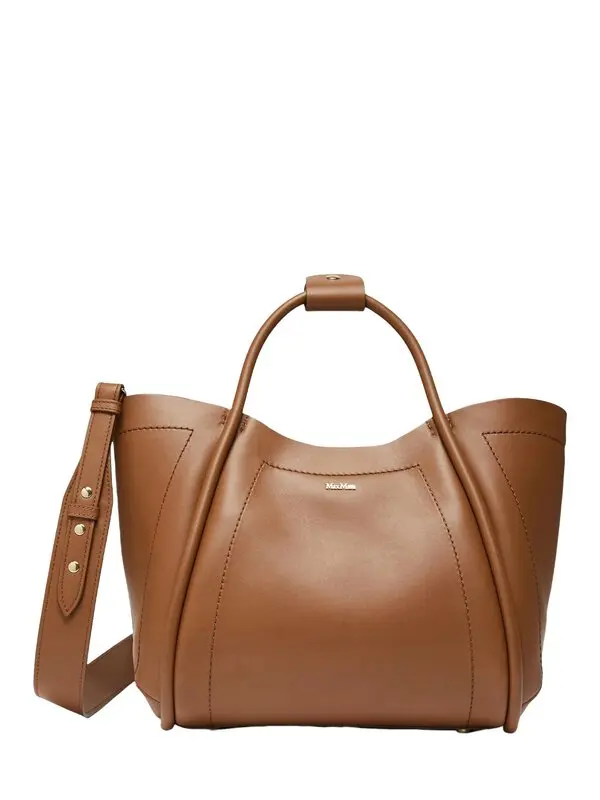 Max Mara Small Leather Marine Bag - Brown Copper