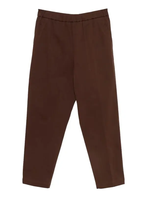 Fabiana Filippi Tapered Trousers With Elasticated Waistband - Dark Brown
