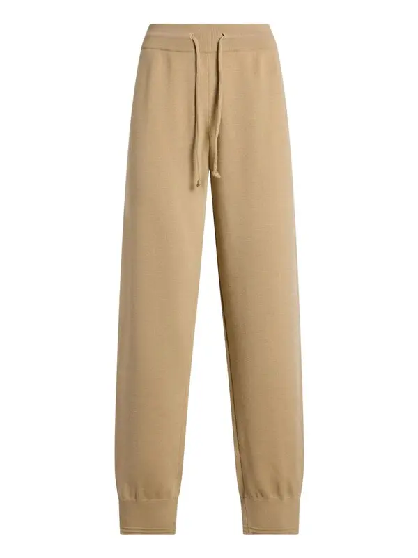 Burberry Knit Sweatpants With Drawstring And Embroidered Logo - Sand