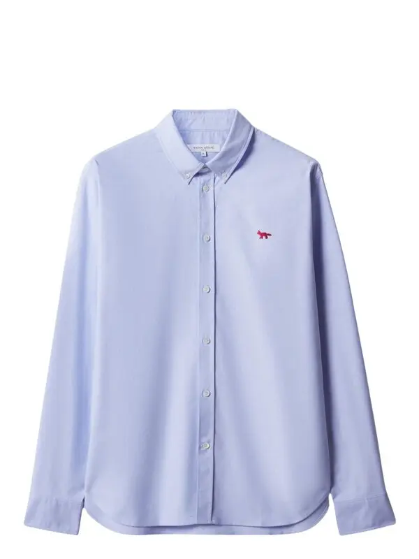 Maison Kitsuné Profile Fox Embroidered Shirt - Blue