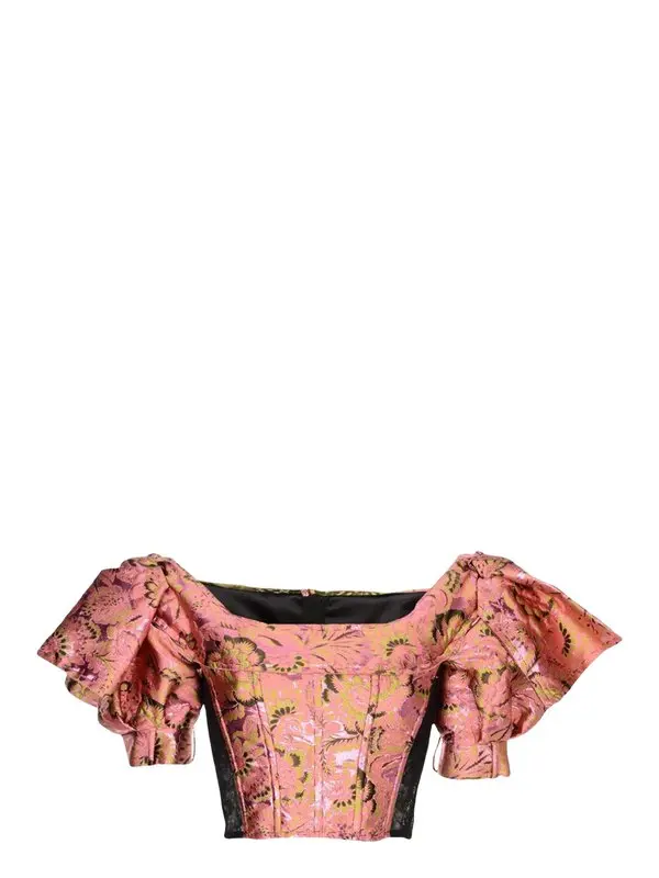 Dolce & Gabbana Floral Jacquard Corset Top - Pink