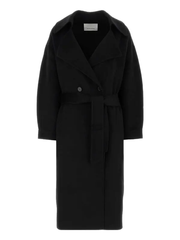 THE FRANKIE SHOP Belted Double-breasted Coat - Black