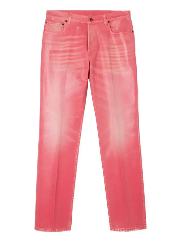 Burberry Slim Coated Jeans With Equestrian Motifs - Pink