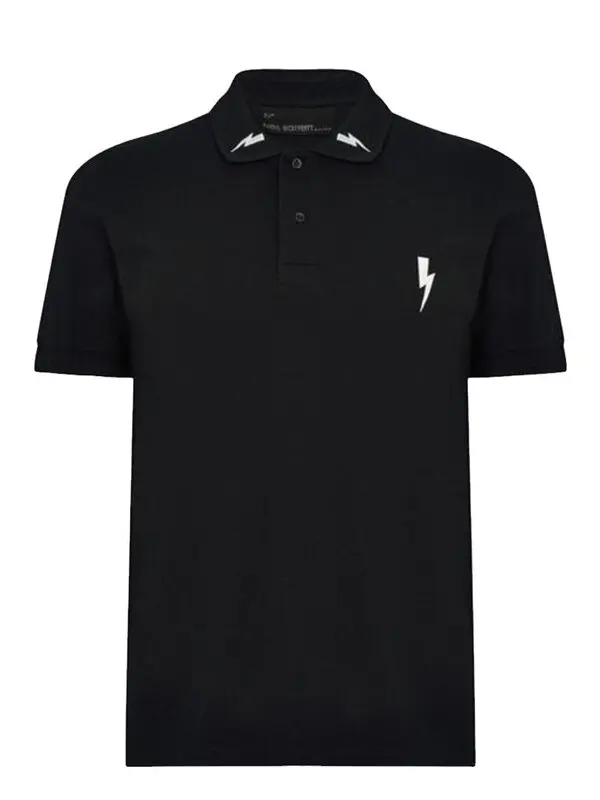 Neil Barrett Logo Short-sleeved Polo Shirt - Black