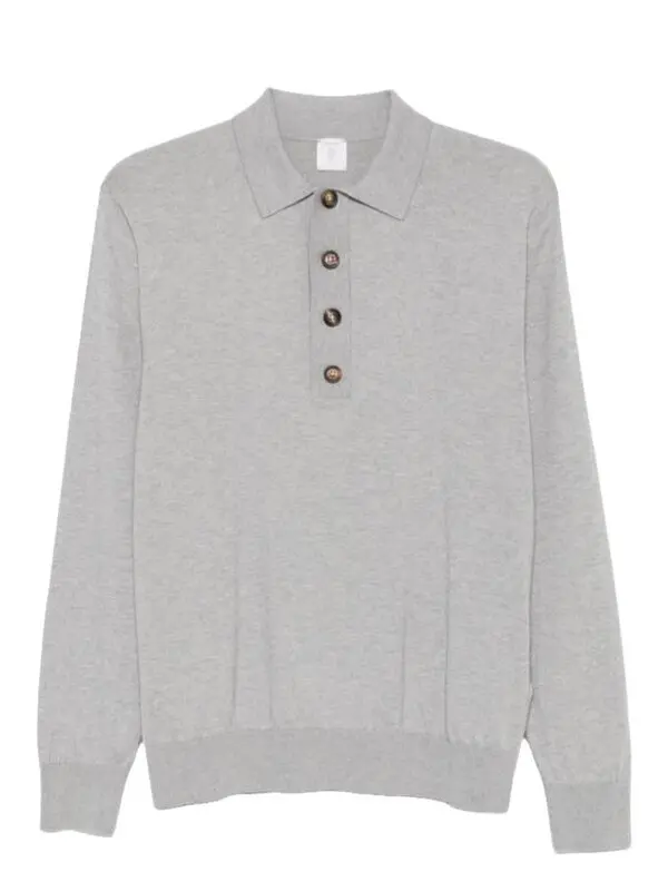 Eleventy Long-sleeve Polo Shirt - Gray