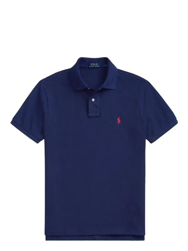 Polo Ralph Lauren Navy Logo Short-sleeved Polo Shirt - Blue