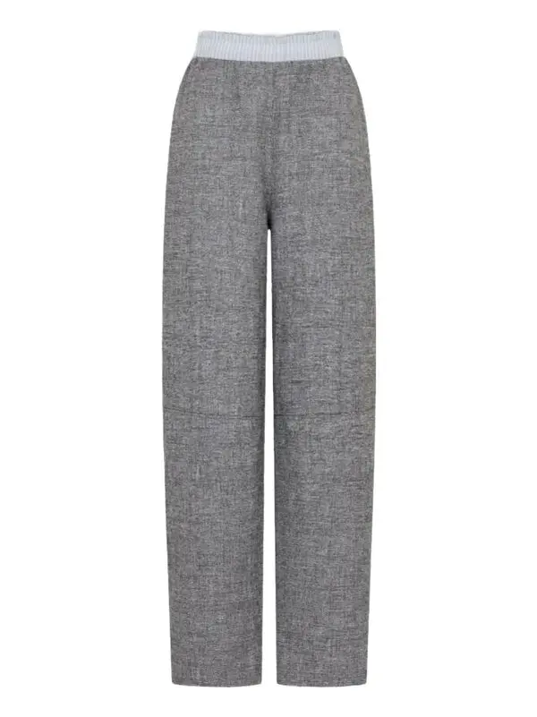 Rabanne Straight-leg Trousers With Elasticated Waistband - Light Gray