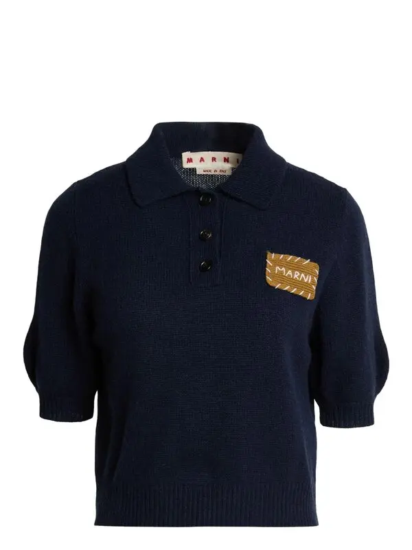 Marni Short-sleeved Knit Polo - Blue