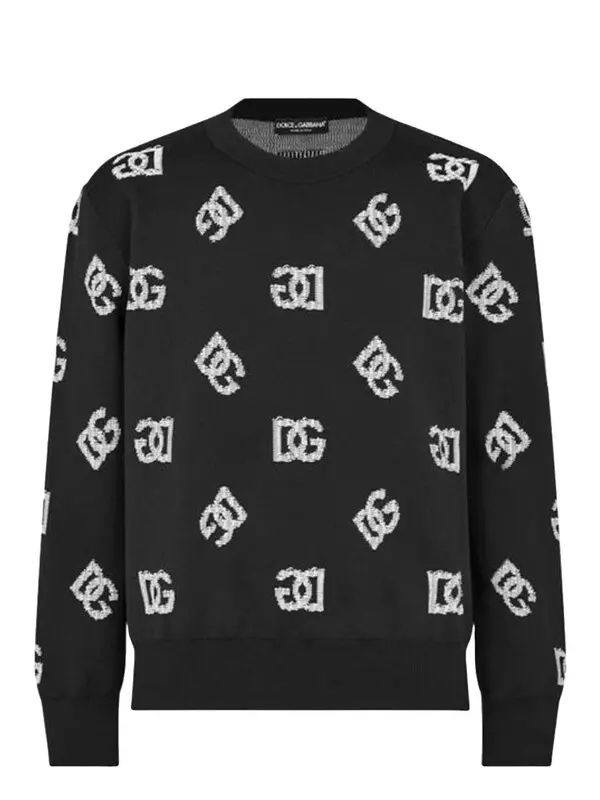 Dolce & Gabbana Dg Monogram Crewneck Sweater - Black