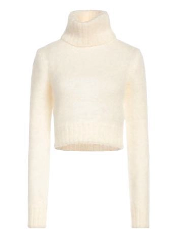 Saint Laurent High-neck Knitted Sweater - White