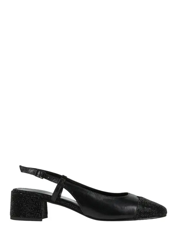 Tory Burch Embellished Block Heel Slingbacks - Black