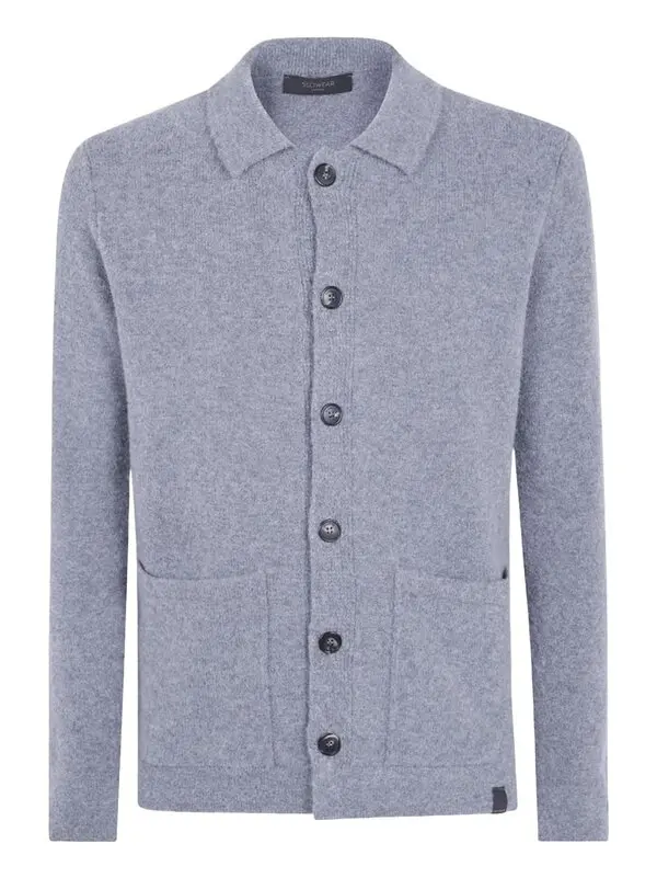 ZANONE Button-up Collared Cardigan With Ribbed Knit And Patch Pockets - Gray