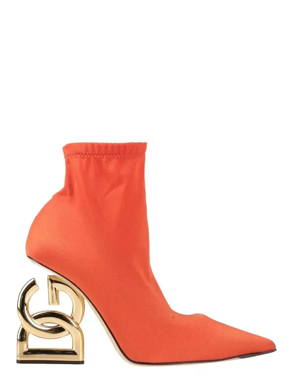 Dolce & Gabbana Sock Ankle Boots With Sculptural Heel - Orange