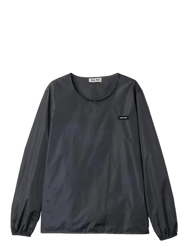 Miu Miu Logo-patch Long-sleeve Top - Hematite