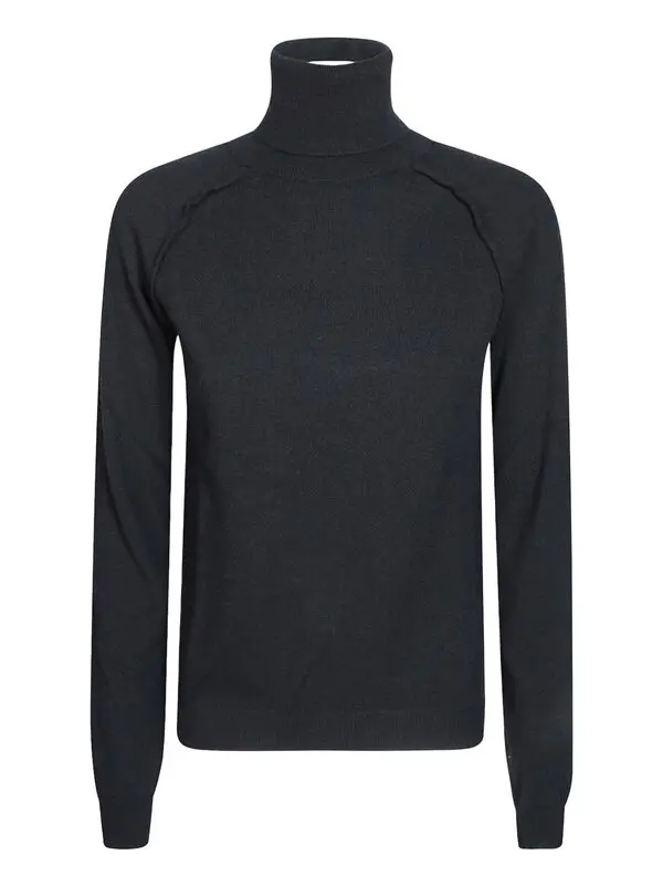 DONDUP Logo Plaque High-neck Jumper - Black