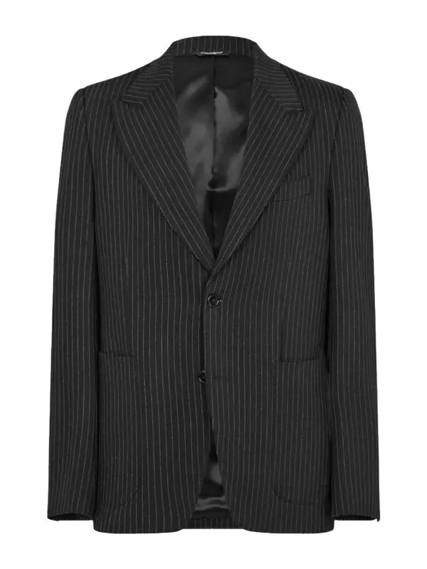 Dolce & Gabbana Logo Striped Blazer - Black