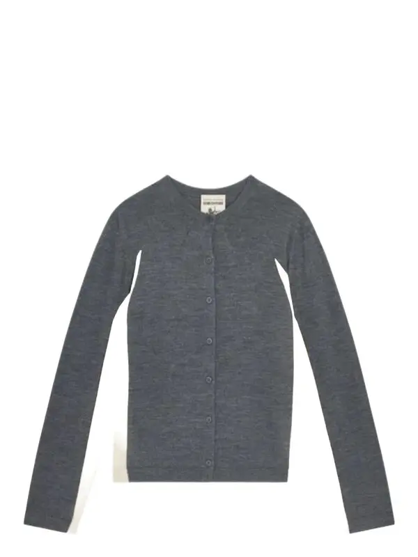 SEMICOUTURE Knit Cardigan With Contrasting Panels - Grey