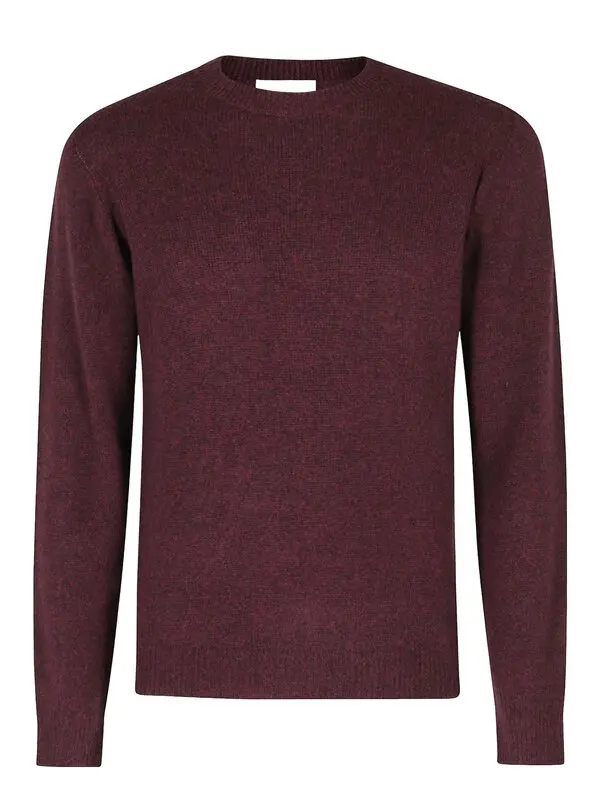 ROBERTO COLLINA Crew Neck Sweater With Long Sleeves And Ribbed Trim - Bordeaux