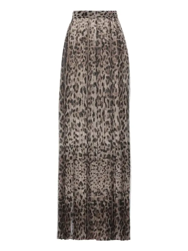 Dolce & Gabbana Animal Print Voile Midi Skirt - Multicolor