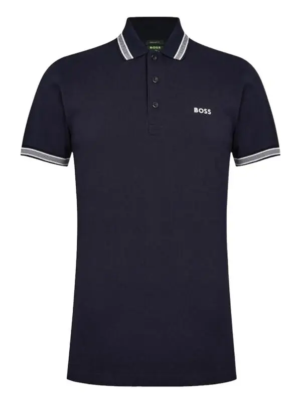 Hugo Boss Navy Blue Short-sleeved Polo Shirt - Black