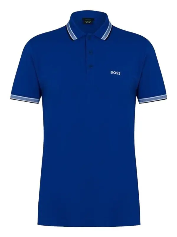 Hugo Boss Logo Short-sleeved Polo Shirt - Blue