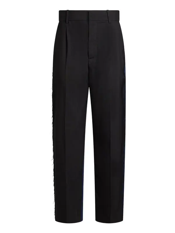 Marni Two-tone Wool Tapered Trousers - Black