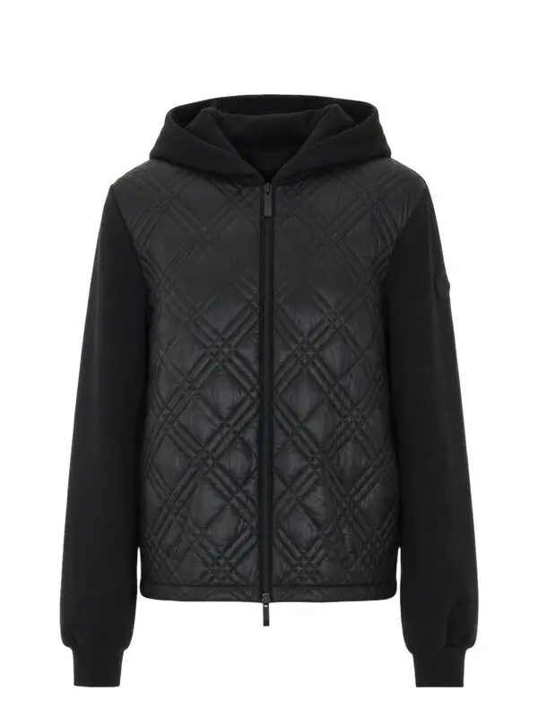 Moncler Long Sleeve Quilted Hooded Jacket - Black