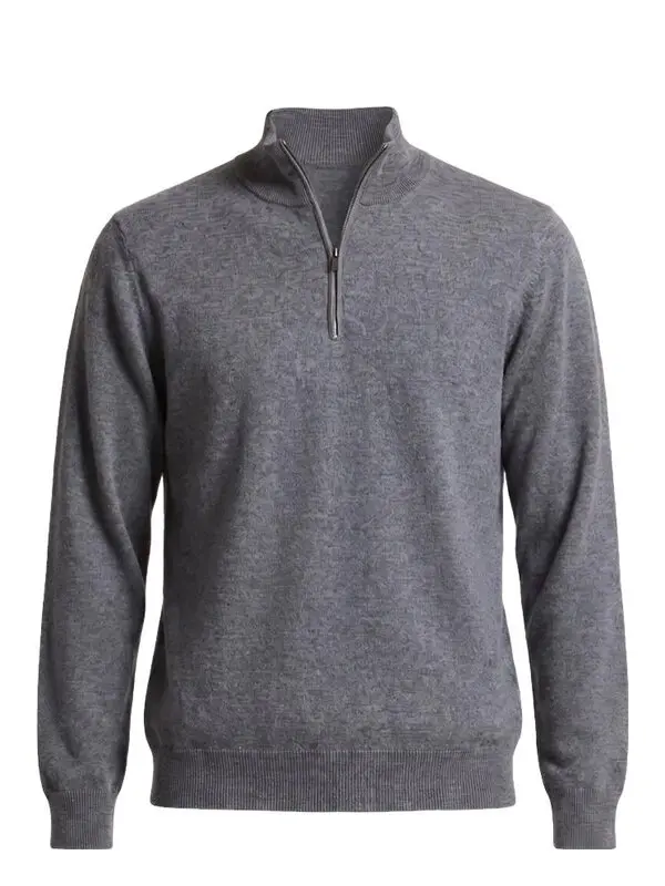 Peserico Quarter-zip Knit Sweater - Gray