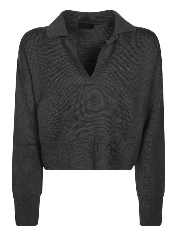DONDUP Regular Fit Knitted Polo Shirt - Black