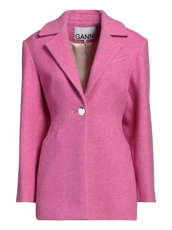GANNI Single-breasted Blazer - Pink