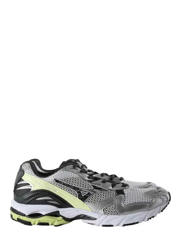 Mizuno Round Toe Sneakers With Metallic Silver Finish - Gray