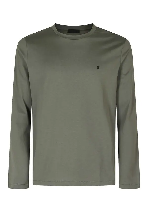 DONDUP Logo-patch Long-sleeve T-shirt - Gray